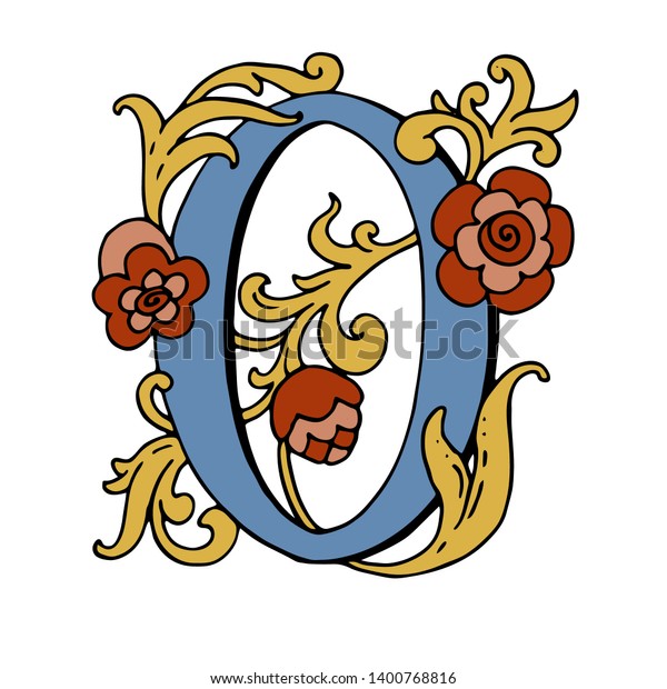 Vector Drop Cap English Letter O Stock Vector (Royalty Free) 1400768816 ...