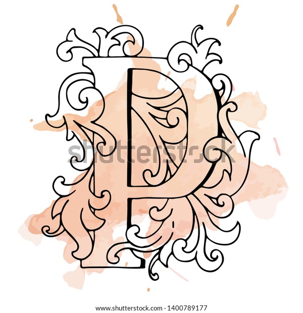 Vector Drop Cap English Letter P Stock Vector (Royalty Free) 1400789177 ...