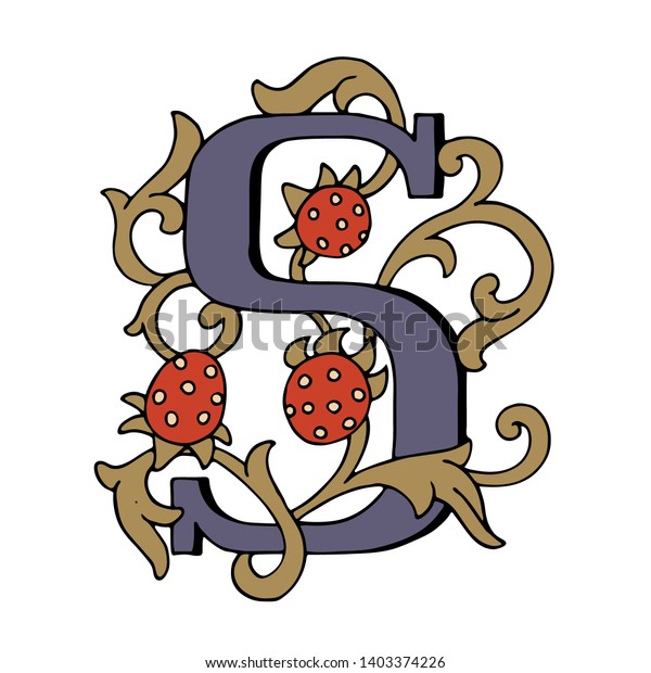 Vector Drop Cap English Letter S Stock Vector (Royalty Free) 1403374226 ...