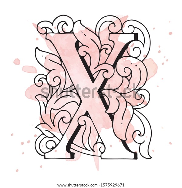 Vector Drop Cap English Letter X Stock Vector (Royalty Free) 1575929671 ...