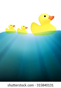 Vector Ducks Swimming On Water Stock Vector (Royalty Free) 315840131