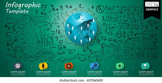 Vector Earth Background Calculate Numbers Graphmodern Stock Vector ...