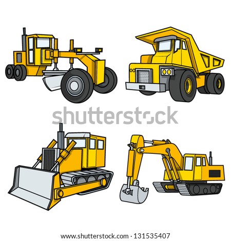 Vector Earth Moving Machinery Stock Vector (Royalty Free) 131535407 ...