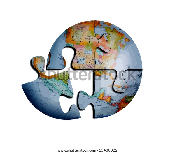 Vector Earth Puzzle See Photo My Stock Vector (Royalty Free) 15480022 ...