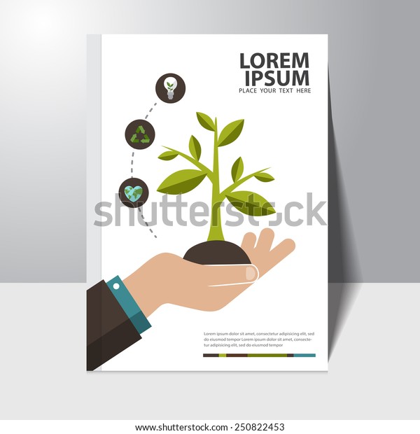 Vector Ecology Concept Book Cover Design Stock Vector (Royalty Free ...