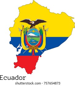 Vector Ecuador Map Silhouette Painted Colors Stock Vector (Royalty Free ...
