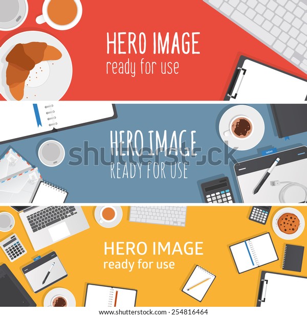 Vector Editable Banners Hero Images Made Stock Vector (Royalty Free ...
