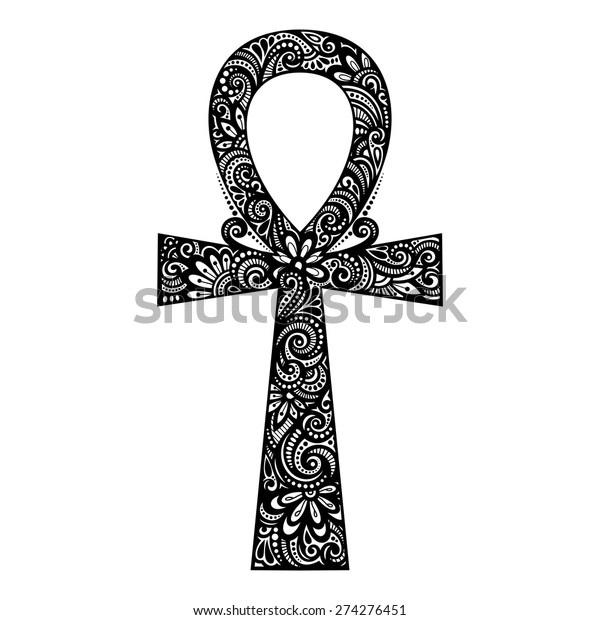 Vector Egyptian Cross Ankh Decorative Floral Stock Vector (Royalty Free ...