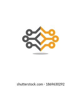 Vector Electronic Circuit Connection Symbol Logo Stock Vector (Royalty ...