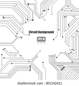 Vector Electronic Circuit On White Background Stock Vector (Royalty ...