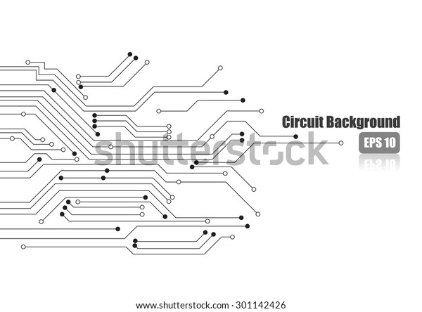 Vector Electronic Circuit On White Background Stock Vector (Royalty ...