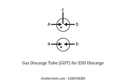 Vector Electronic Circuit Symbol Gas Discharge Stock Vector (Royalty ...