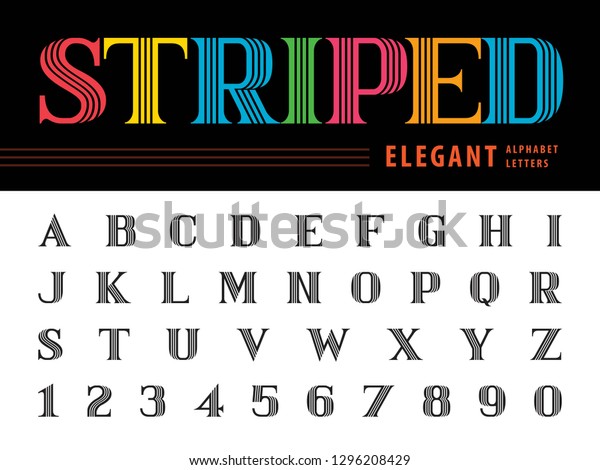 Vector Elegant Bold Alphabet Letters Numberstriple Stock Vector ...