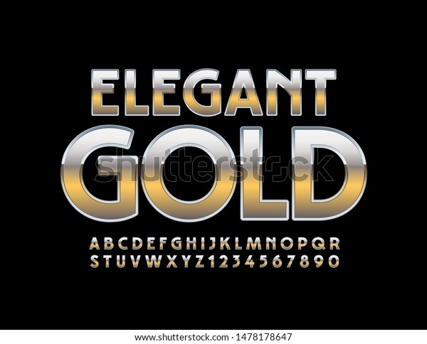 Vector Elegant Gold Alphabet Letters Numbers Stock Vector (Royalty Free ...