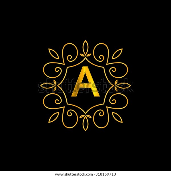 Vector Elegant Gold Font Letter Template Stock Vector (Royalty Free ...