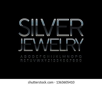 Vector Elegant Silver Font Metallic Thin Stock Vector (Royalty Free ...
