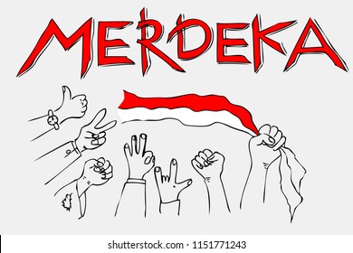 Vector Element Design Indonesia Independence Day Stock Vector (Royalty ...