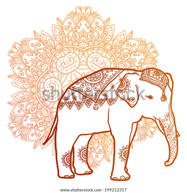 Vector Elephant Ethnic Mehndi Style Stock Vector (Royalty Free ...