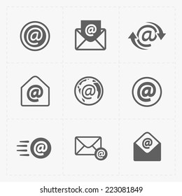 Vector Email Icons On White Background Stock Vector (Royalty Free ...