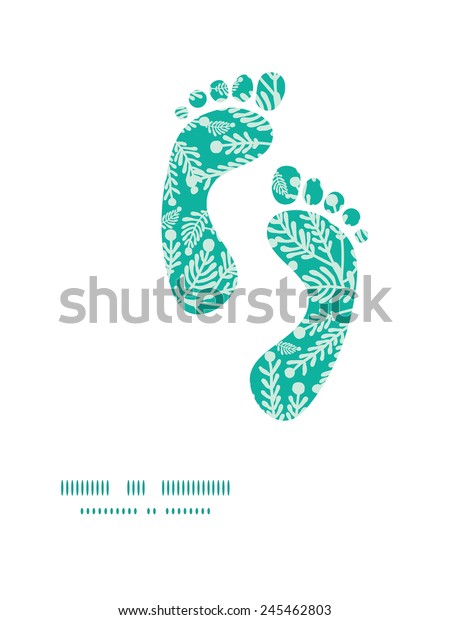 Vector Emerald Green Plants Footprints Silhouettes Stock Vector ...