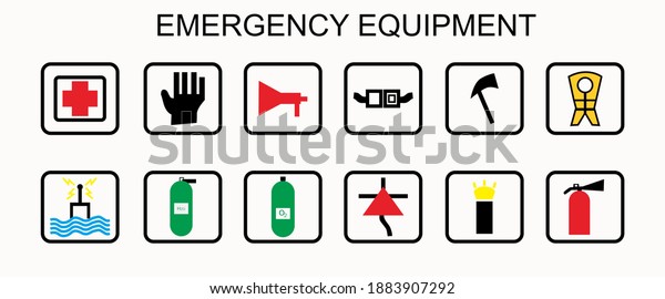 Vector Emergency Equipment Icon Signemergency Equipment Stock Vector ...
