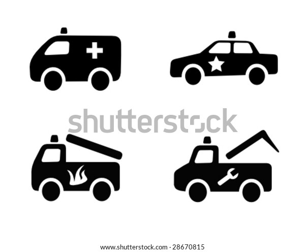 Vector Emergency Transport Icons Stock Vector (Royalty Free) 28670815 ...
