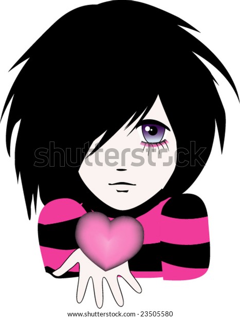 Vector Emo Heart Stock Vector (Royalty Free) 23505580