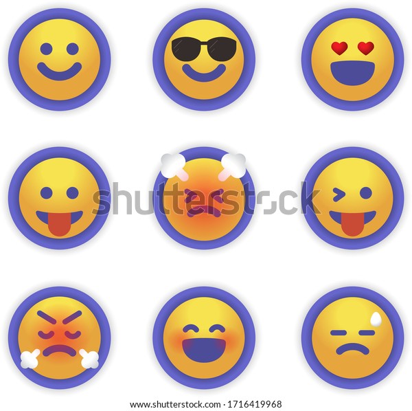 Vector Emoji Collection Various Emoticon Set Stock Vector (Royalty Free ...