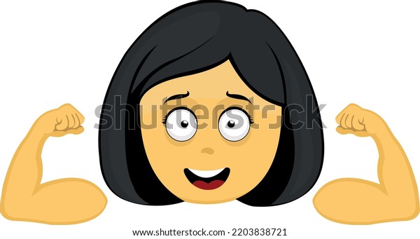 Vector Emoji Illustration Yellow Cartoon Woman Stock Vector Royalty