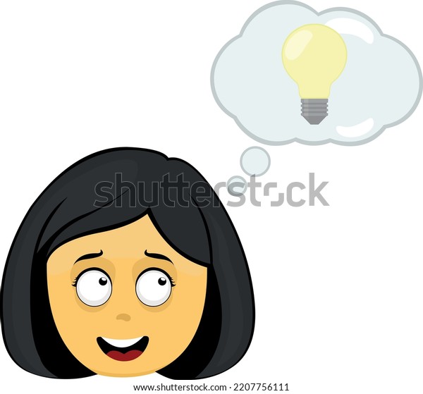 Vector Emoji Illustration Yellow Cartoon Woman Stock Vector Royalty