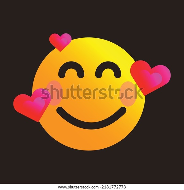 Vector Emoticon Icon Illustration Laugh Sweet Stock Vector (Royalty ...