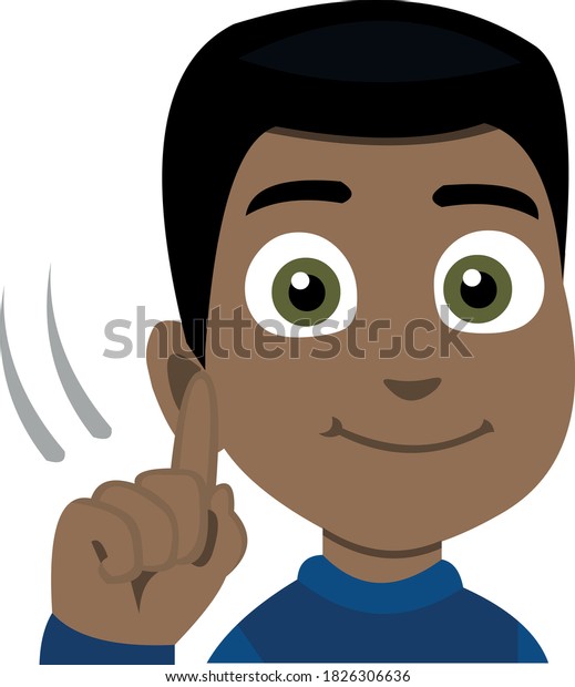 Vector Emoticon Illustration Boy Pointing Stock Vector (Royalty Free ...