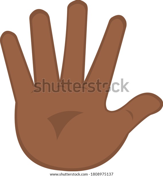 Vector Emoticon Illustration Brown Hand Waving Stock Vector (Royalty ...