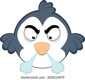 Vector Emoticon Illustration Cartoon Bird Angry Stock Vector (Royalty ...