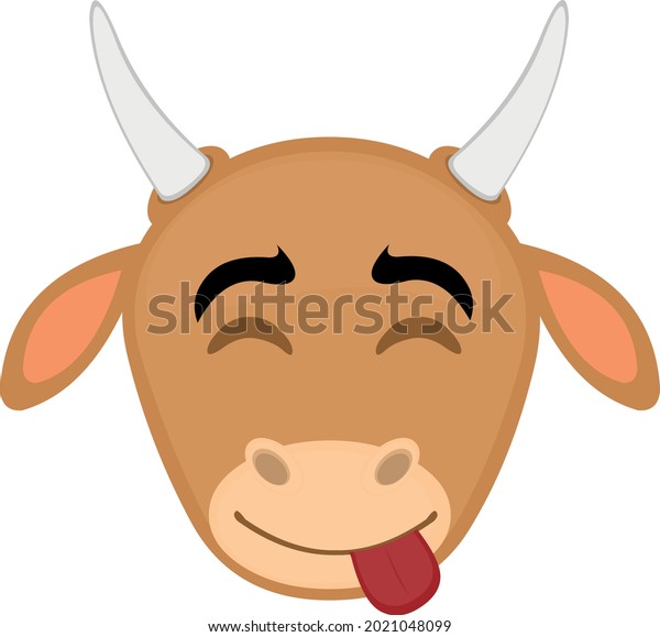 Vector Emoticon Illustration Cartoon Cows Face Stock Vector (Royalty ...