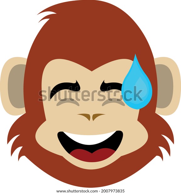 Vector Emoticon Illustration Cartoon Monkeys Face Stock Vector (Royalty ...