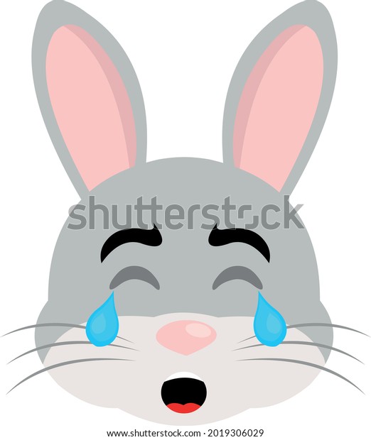 Vector Emoticon Illustration Cartoon Rabbits Face Stock Vector (Royalty ...