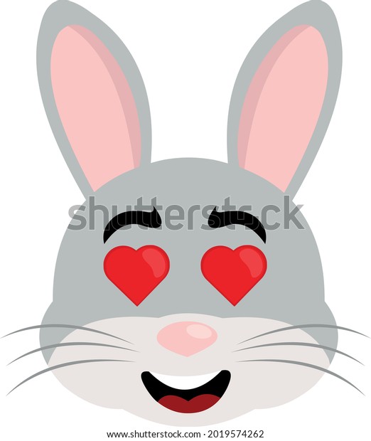 Vector Emoticon Illustration Cartoon Rabbits Face Stock Vector (Royalty ...