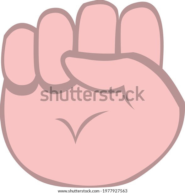 Vector Emoticon Illustration Closed Hand Stock Vector (Royalty Free ...