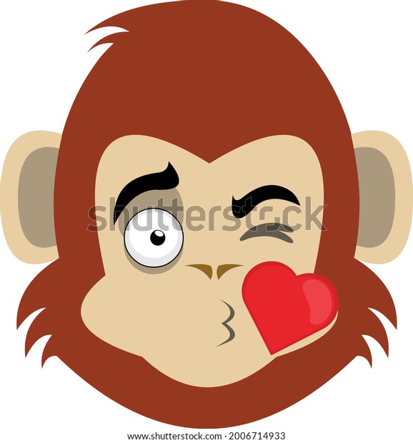 Vector Emoticon Illustration Face Cartoon Monkey Stock Vector (Royalty ...