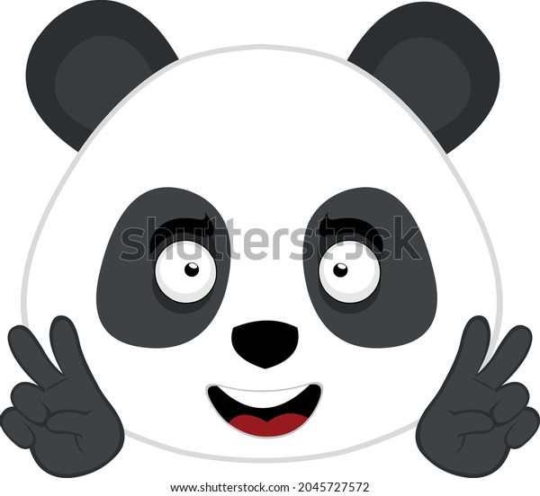Vector Emoticon Illustration Face Cartoon Panda Stock Vector (Royalty ...