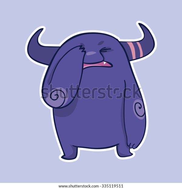 Vector Emotion Sticker Facepalm Cute Monster Stock Vector (Royalty Free ...
