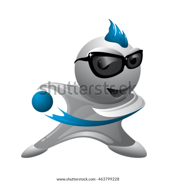 Vector Energetic Grey Fictional Characters Playing Stock Vector ...