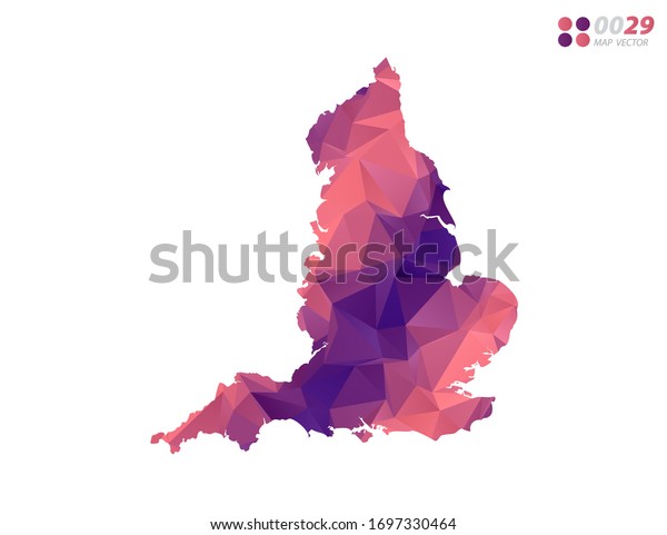 Vector England Map Colorful Polygon Red Stock Vector (Royalty Free ...