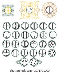Vector English Font Monogram Stock Vector (Royalty Free) 1071791000 ...