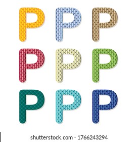 Vector English Letter P Different Color Stock Vector (Royalty Free ...