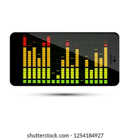 Vector Equalizer On Mobile Phone: vector de stock (libre de regalías) 1254184927 | Shutterstock