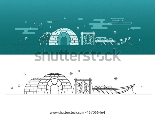 Vector Eskimo Historical House Traditional Building Stock Vector ...