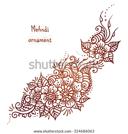 Vector Ethnic Mehndi Pattern Template Mehndi Stock Vector (Royalty Free ...