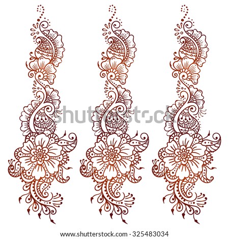 Vector Ethnic Mehndi Pattern Template Mehndi Stock Vector (Royalty Free ...
